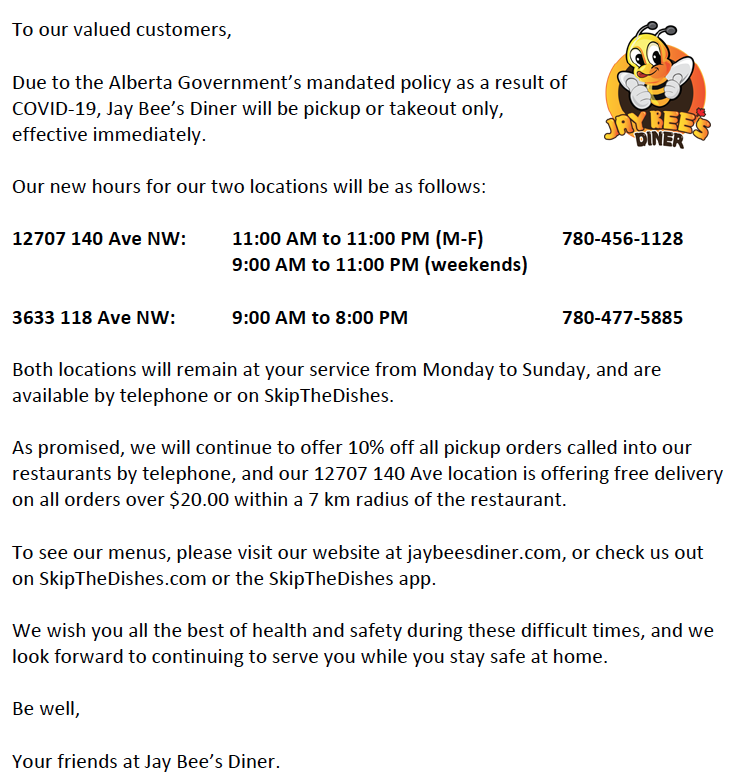 Jay Bee's Diner – Steaks, Shakes, Pancakes, Pizza, Pasta, and Burgers